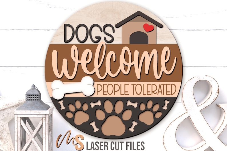 Funny Dogs Welcome Sign Svg - Dog Door Hanger Svg - Funny Dog Door Sign ...