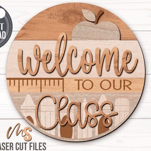 Teacher Door Hanger Svg - Welcome to Our Class Sign Svg - Classroom ...