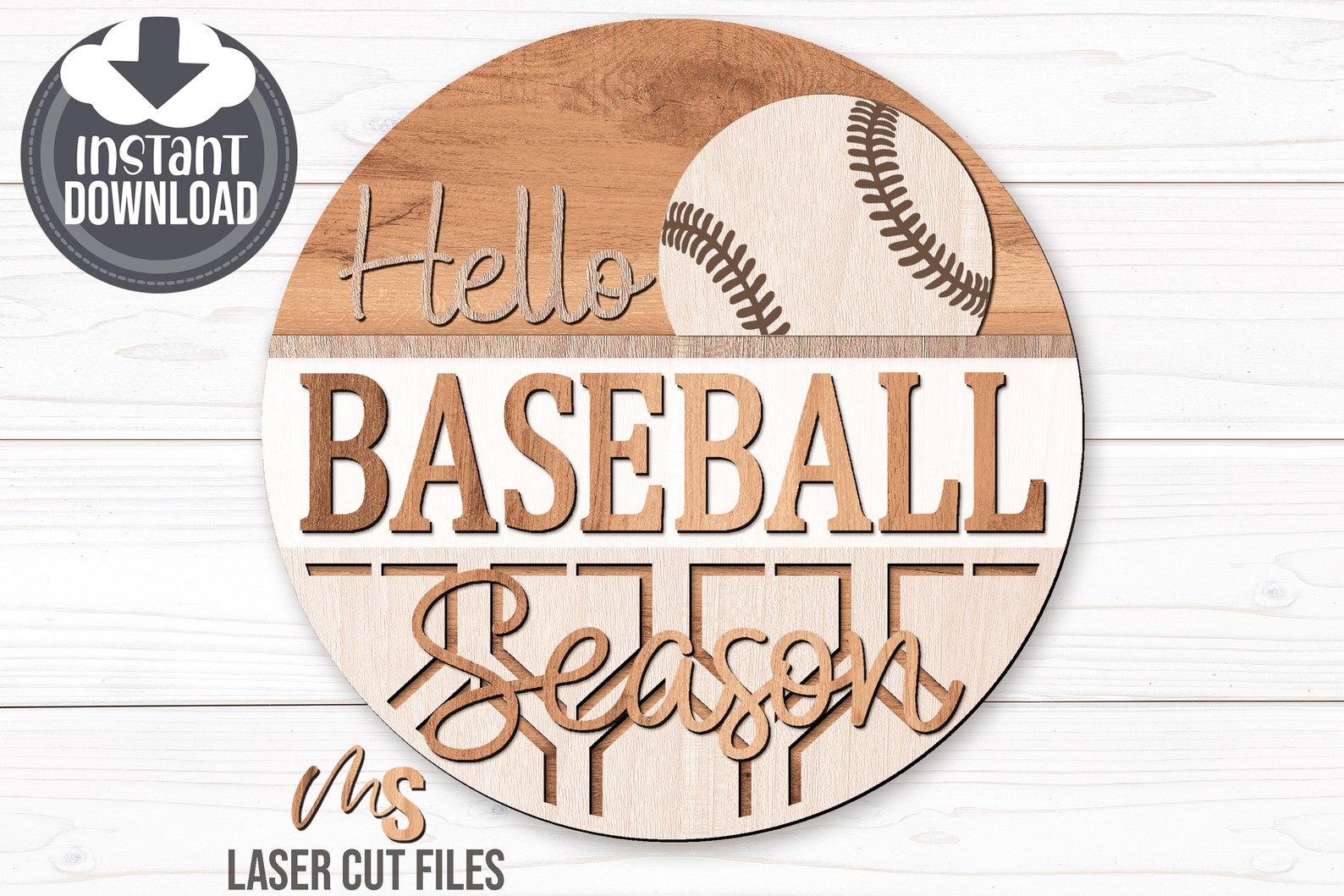 Hello Baseball Season Sign SVG - Baseball Door Hanger Svg - Baseball ...