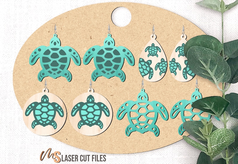 Turtle Earrings SVG Earring Svg Sea Turtle Svg Laser Cut - Etsy