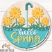 Daisy Hello Spring Door Hanger Svg Floral Umbrella Welcome Sign Svg ...