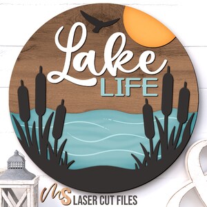 Lake Life SVG - Lake House Sign Svg - Summer Door Hanger Svg - Laser ...