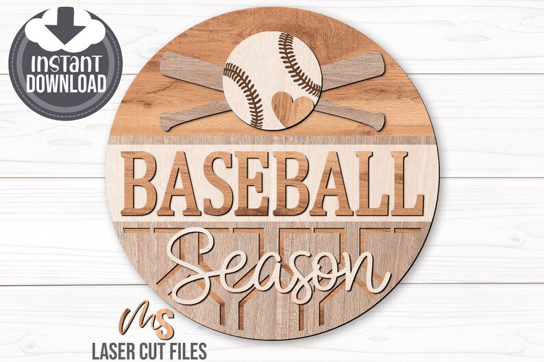Love Baseball Sign SVG - Baseball Door Hanger Svg - Heart Baseball Svg ...