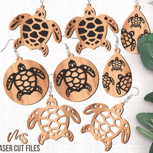 Turtle Earrings SVG - Earring Svg - Sea Turtle Svg - Laser Cut Files ...