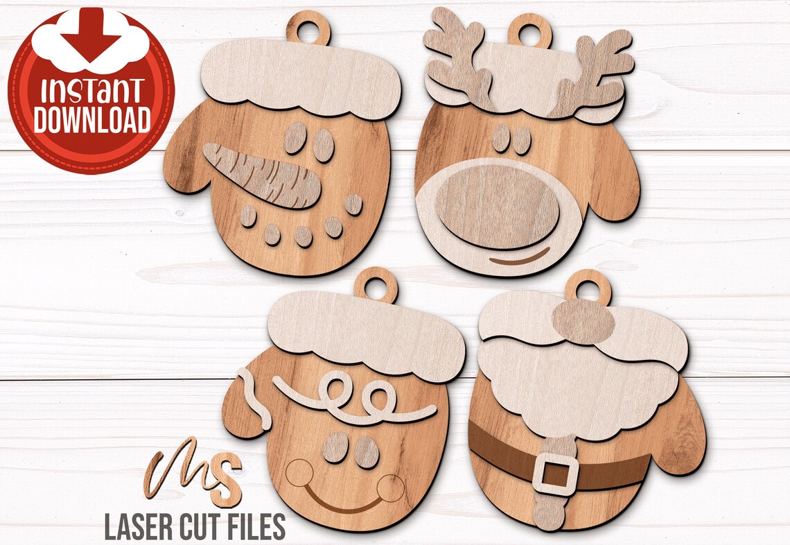 Custom Mittens Christmas Ornament SVG Bundle: Laser Cut Files for ...