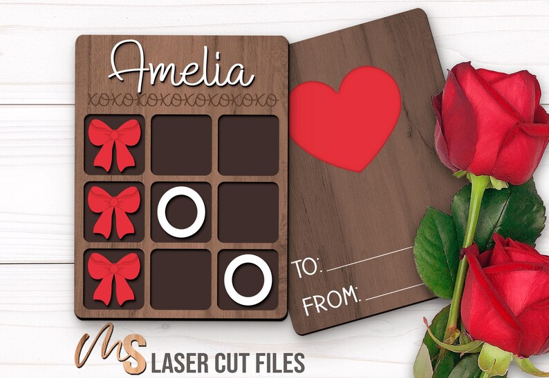 Valentines Day Tic Tac Toe SVG: Valentines Games Laser Cut Files ...