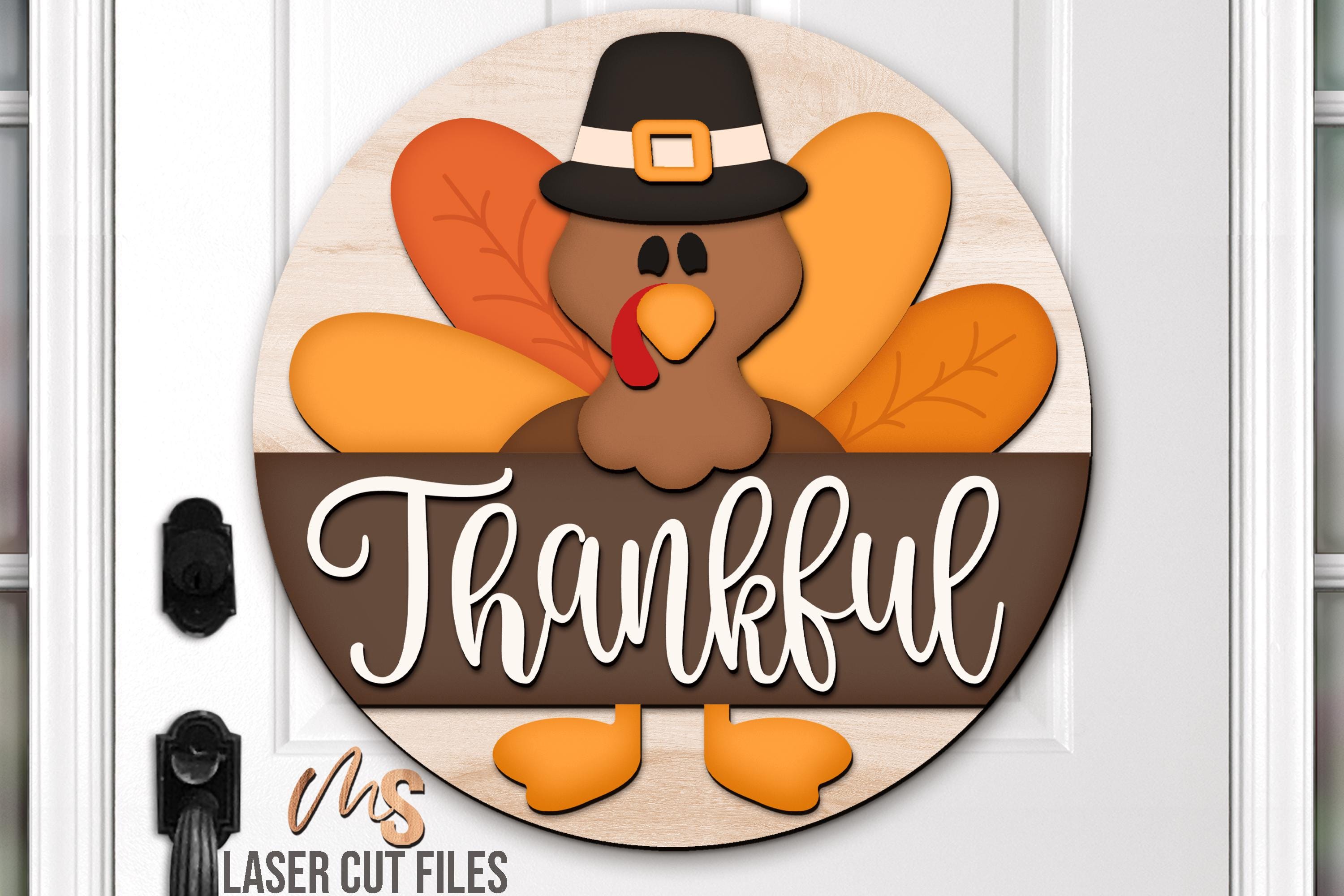 Fall Thanksgiving Door Hanger Svg - Turkey Thanksgiving Sign Svg ...