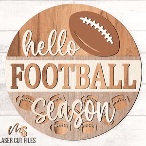 Hello Football Season SVG - Football Door Hanger Svg - Football Sign ...