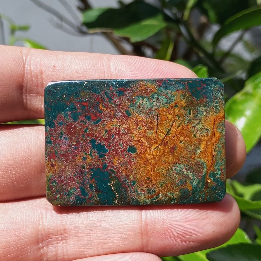 Blue Ocean Jasper the Unique Green Cabochon Pattern is Beautiful - Etsy