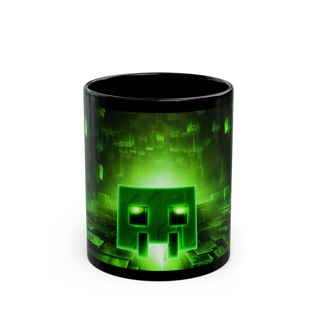 Creeper Black Mug, Minecraft Themed 11oz, 15oz - Etsy