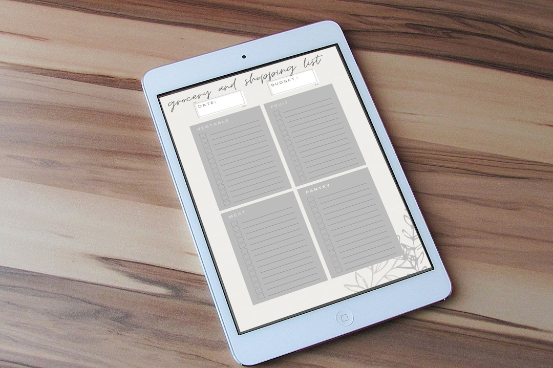 Digital Grocery & Shopping List Printable Template - Etsy