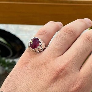 8 Carat Natural Ruby Sterling Silver 925 Handmade Ring, Real High ...