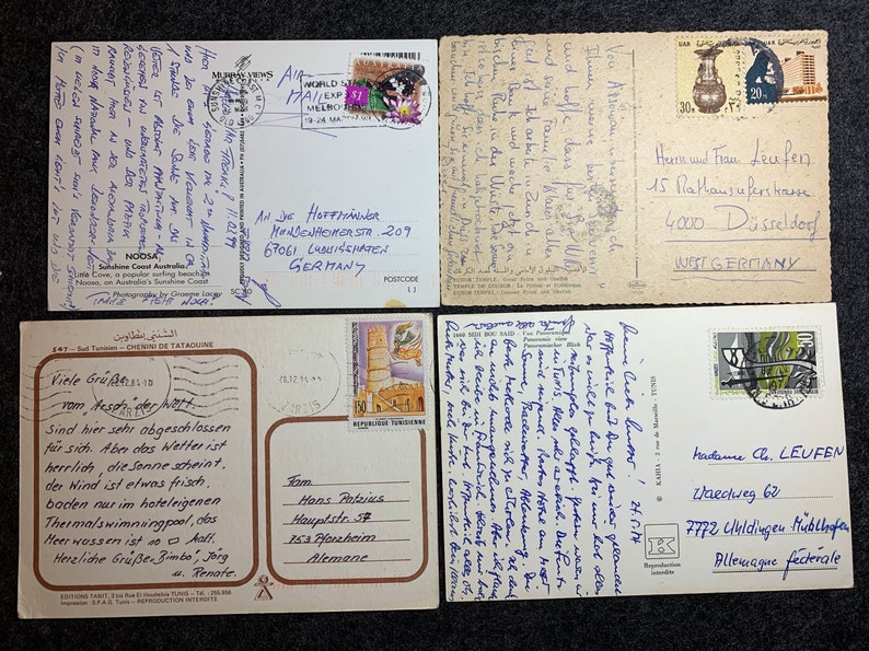 Set of 6 Vintage Handwritten Authentic Antique Postcards From the 1900s ...