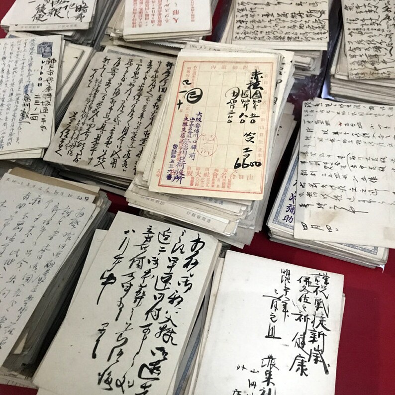 10 Vintage Antique Foreign Postcards, Qing Dynasty Calligraphy, Pre-war ...