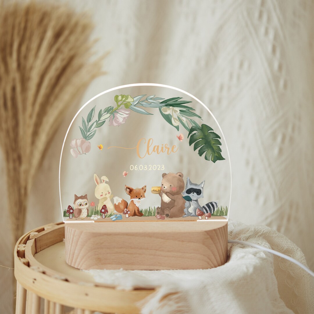 Personalized Night Light for Baby, Cute Baby Night Ligh, Jungle Animal ...