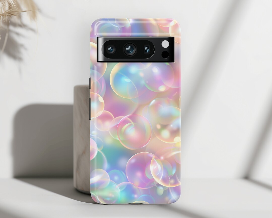 Preppy Phone Case With Colourful Pastel Rainbow Bubbles Design , for ...