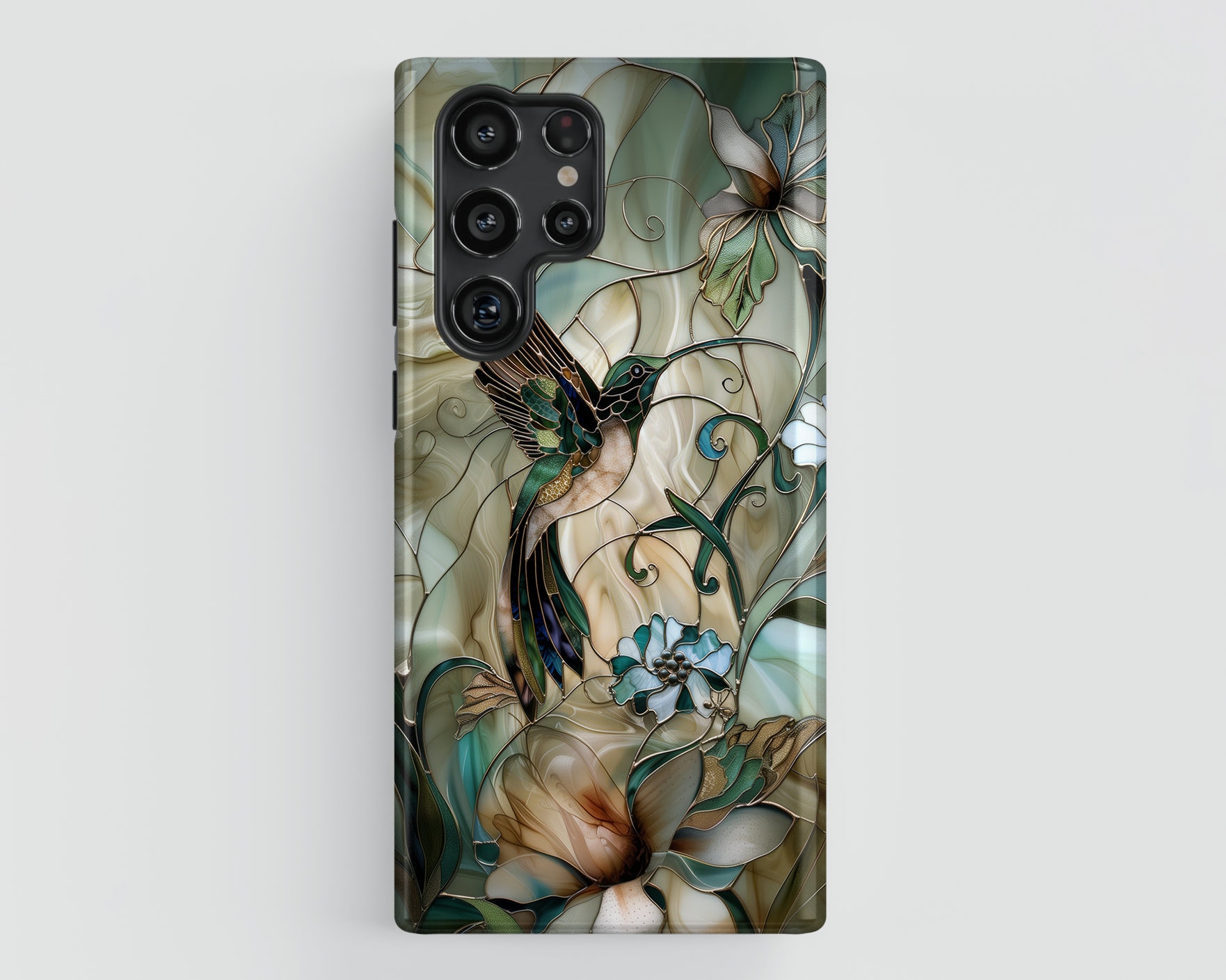 Hummingbird Stained Glass Design Phone Case for Samsung Galaxy S24, S23 ...