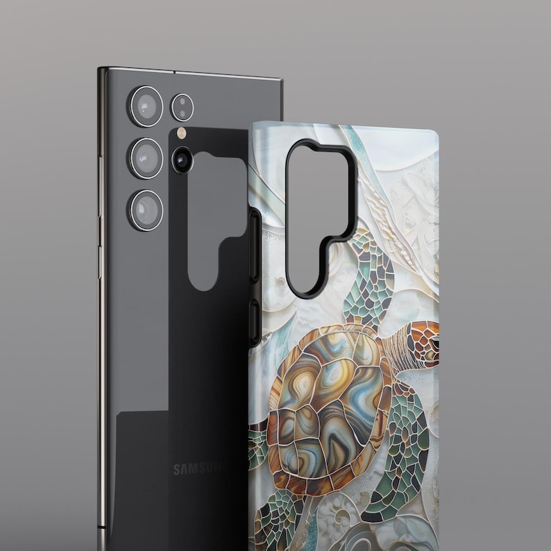 Sea Turtle Stained Glass Mosaic Design Phone Case for Samsung Galaxy ...
