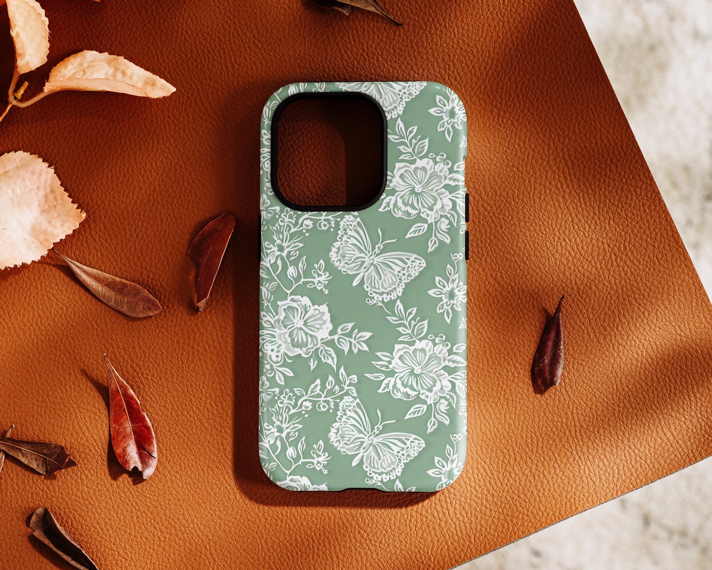 Green Lace Phone Case With Magsafe for iPhone 15, 14, 13, 12, 11, XR ...