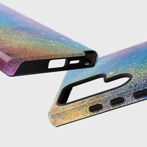 Rainbow Faux Glitter Effect Phone Case for Samsung Galaxy S25, S24, S23 ...