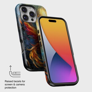 IPhone Case With Mythical Phoenix Stained Glass Design Magsafe Phone ...