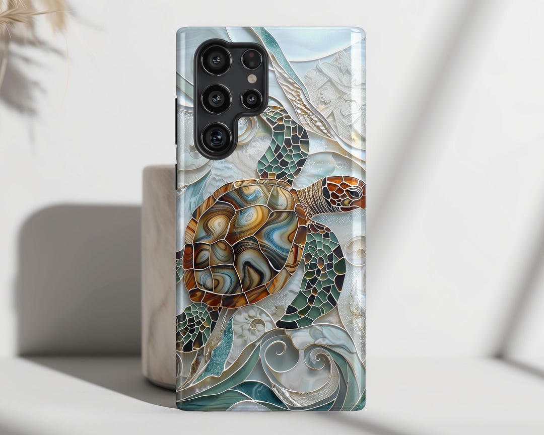 Sea Turtle Stained Glass Mosaic Design Phone Case for Samsung Galaxy ...