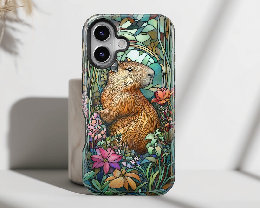 IPhone Case With Capybara Stained Glass Design Magsafe Phone Case for ...