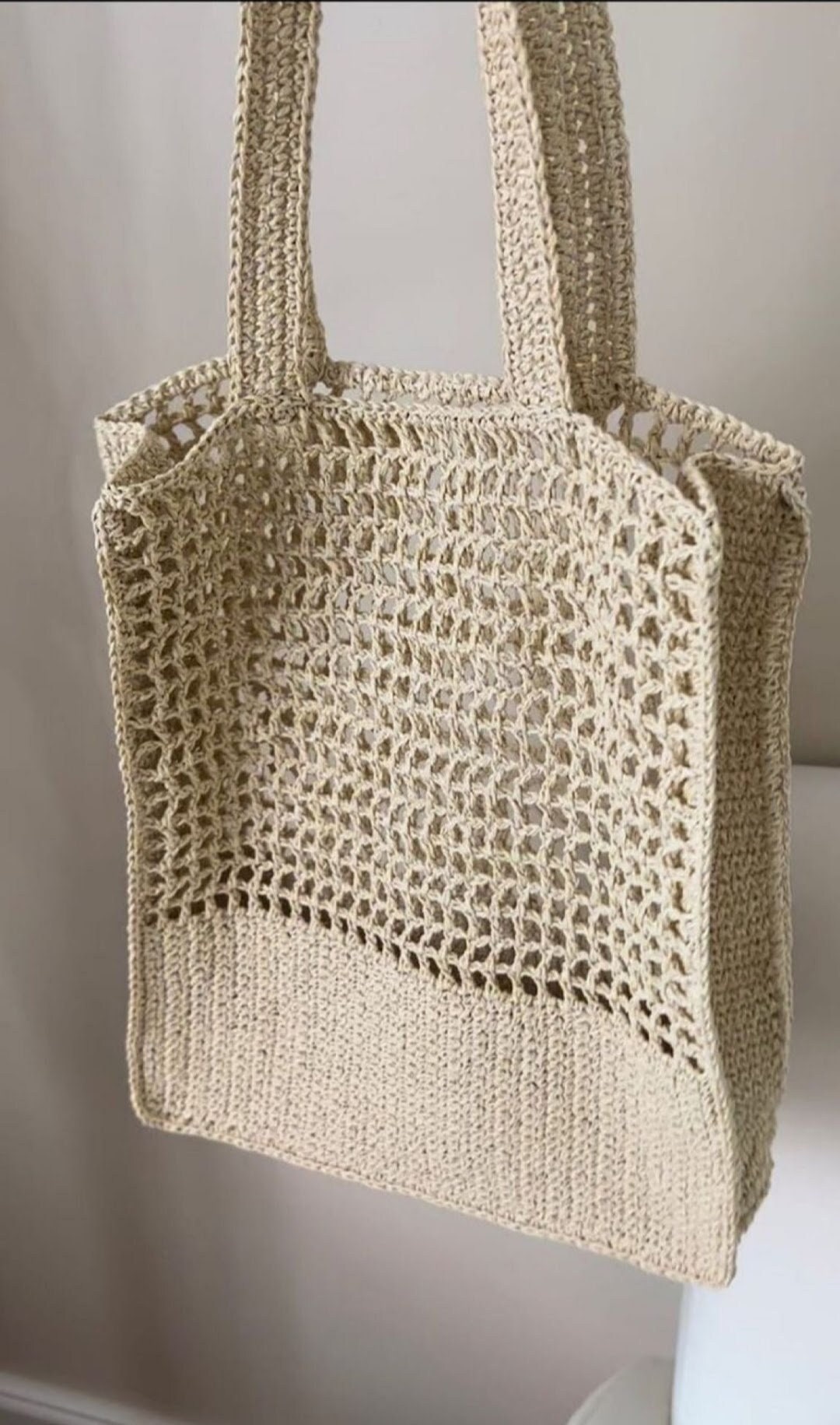 Raffia Crochet Bag, Tote Bag Personalized, Sustainable Shopping Bag ...