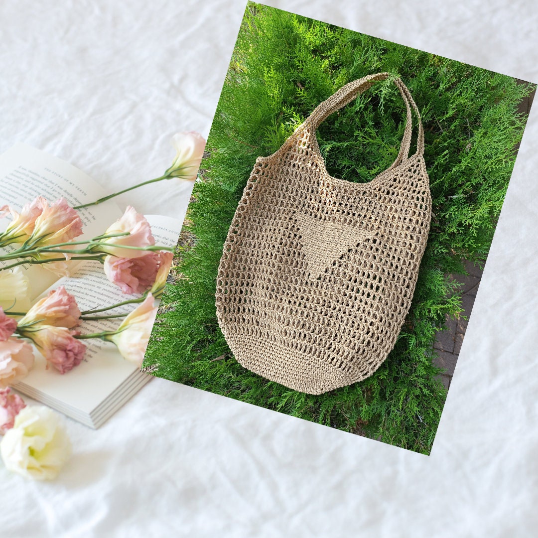 Raffia Beach Bag, Crochet Bag Personalized Handcrafted Sustainable ...