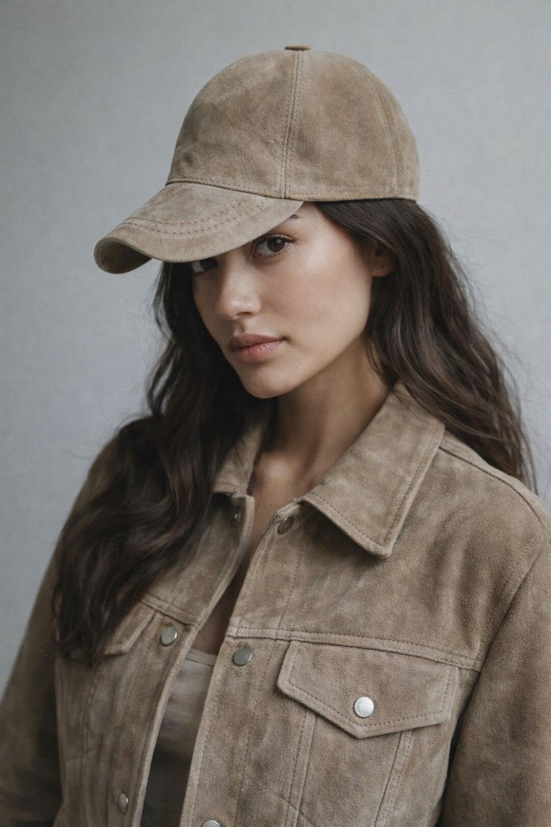 Handmade Suede Baseball Cap for Women | Adjustable Leather Cap | Luxury ...