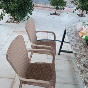 Bench Cushion Made of Jute, Crochet Jute Chair Cover, Universal Bench ...