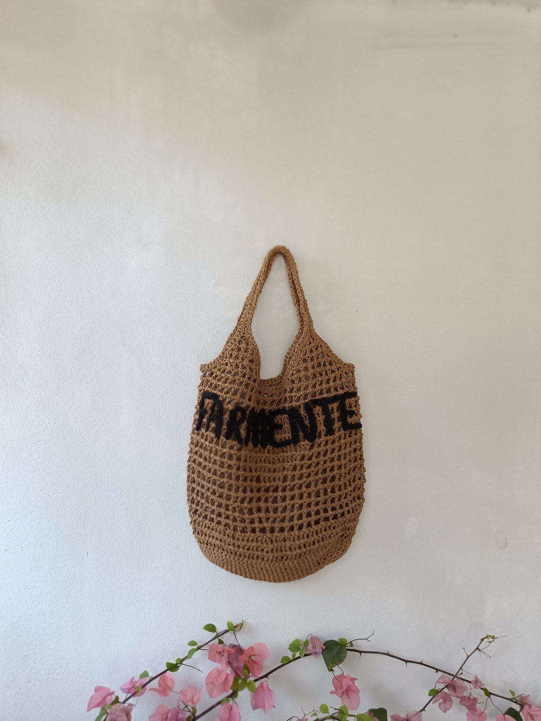 Personalized Raffia Bag Crochet Sustainable Shopper for Sunny Days - Etsy