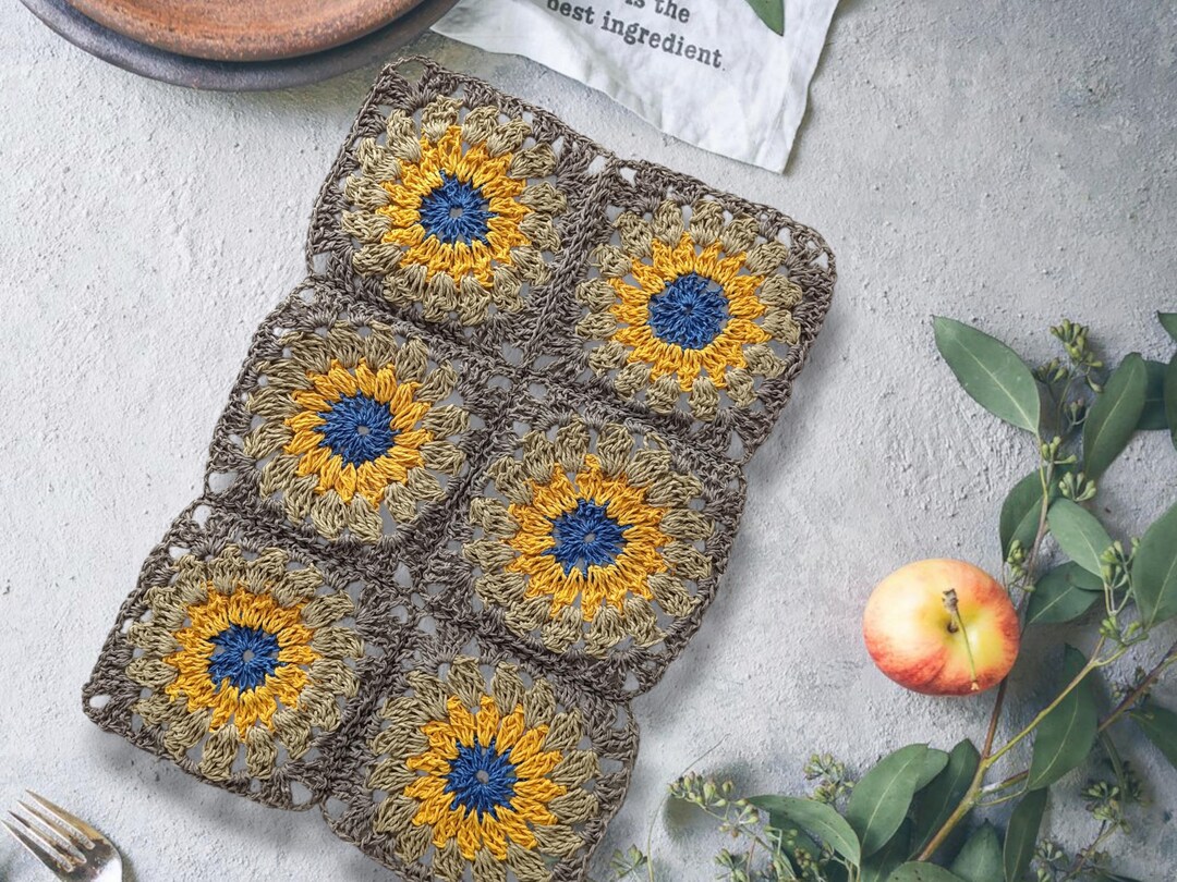 Christmas Placemat Set, Granny Square Mats, Christmas Gift ...