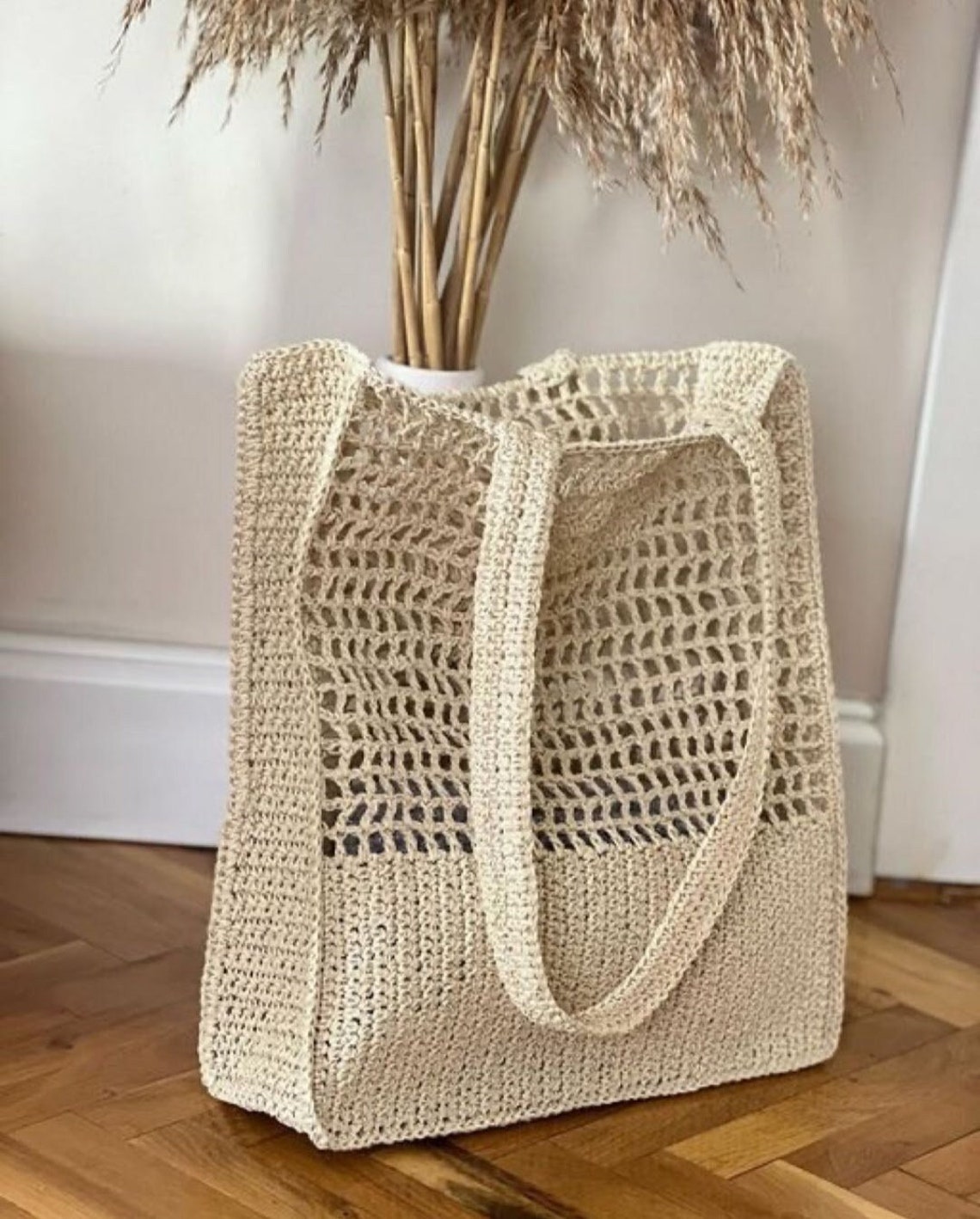 Raffia Crochet Bag, Tote Bag Personalized, Sustainable Shopping Bag ...