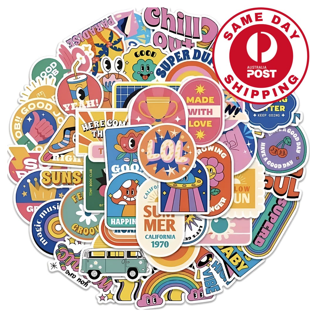 Retro Sticker Pack Vintage Decal Sticker Retro Scrapbook Supplies ...