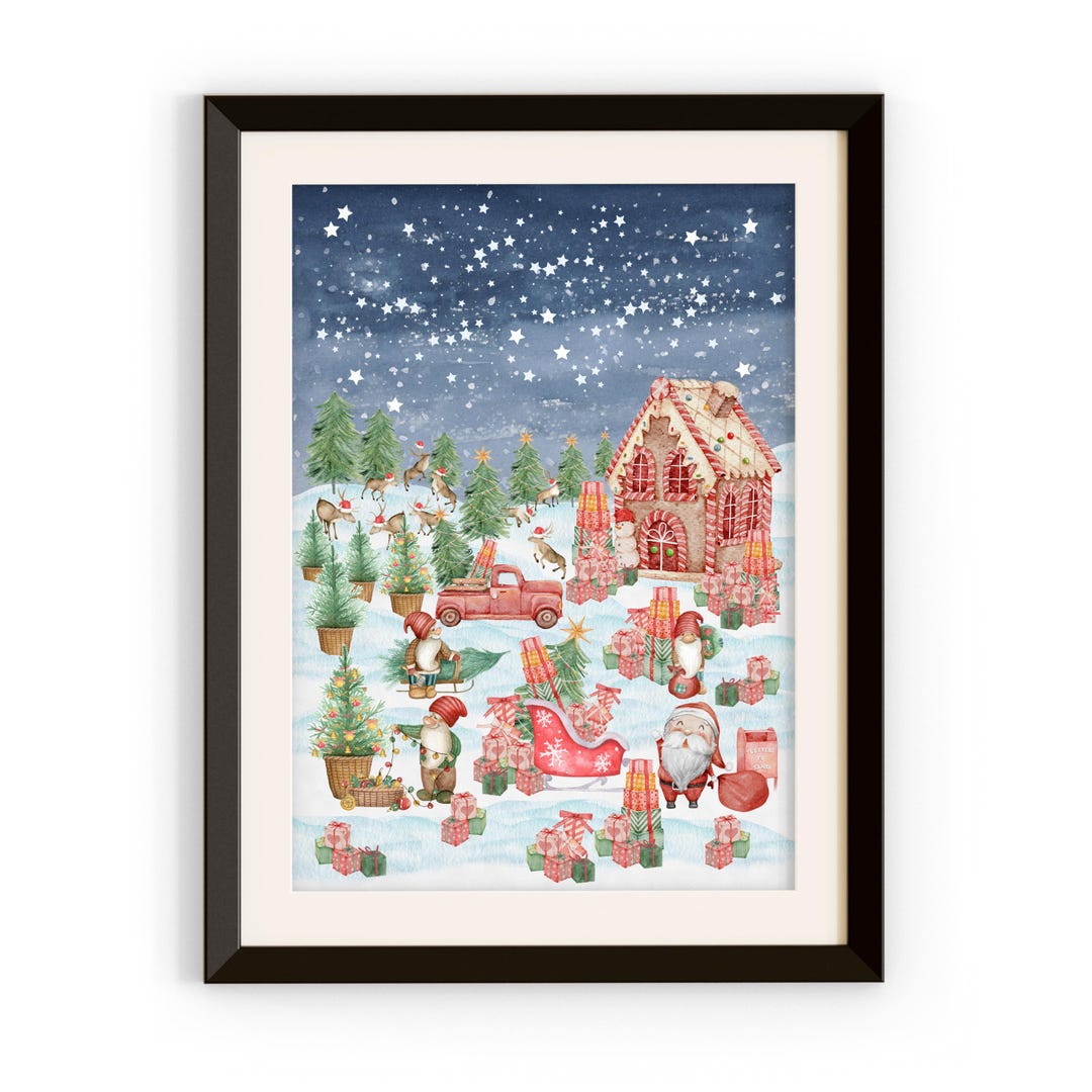 Digital Download North Pole Print Santa Home Decor Christmas ...