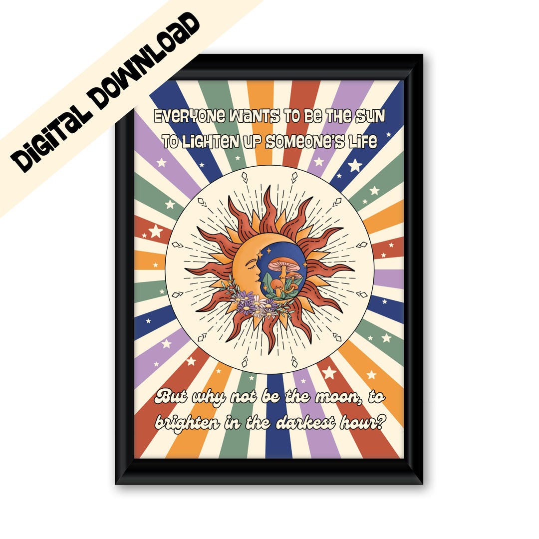 Digital Download Print Celestial Poster Quote Wall Art Sun and Moon ...
