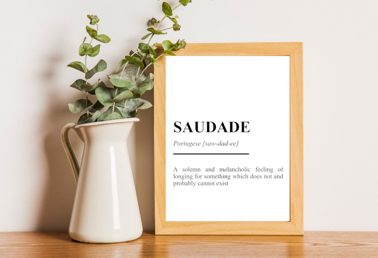 SAUDADE Definition Print, Wall Art, Home Decor, Minimalist Poster ...