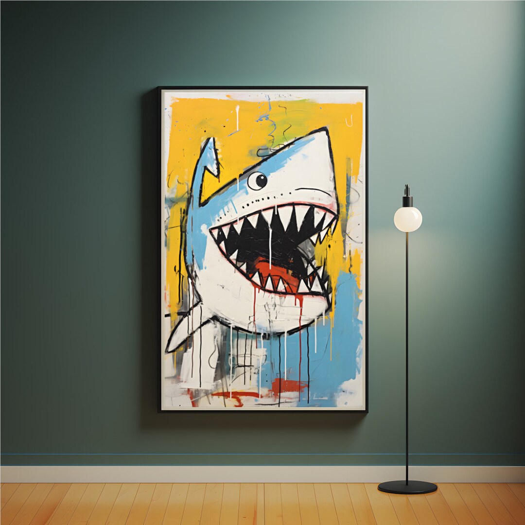 SHARK GRAFFITI, Basquiat Style, Digital Art, Digital Print, Street Art ...