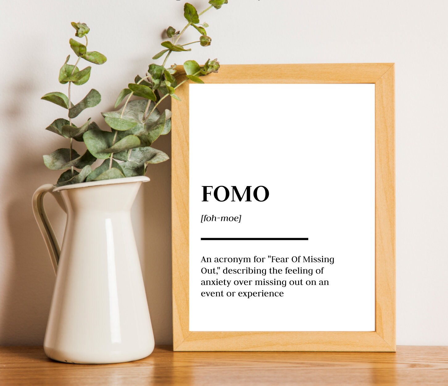 FOMO Slang Definition Print, Wall Art, Home Decor, Minimalist Poster ...