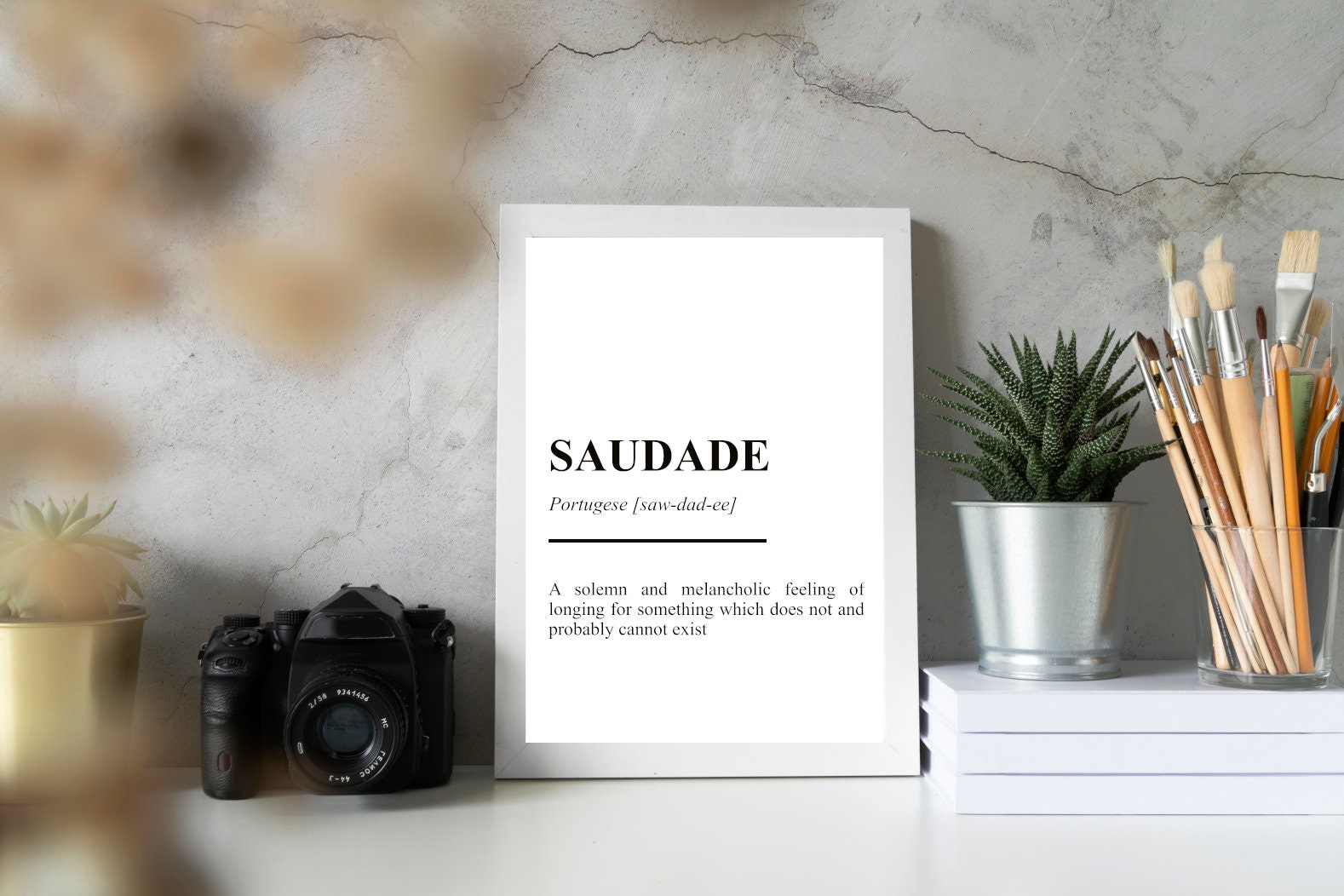 SAUDADE Definition Print, Wall Art, Home Decor, Minimalist Poster ...