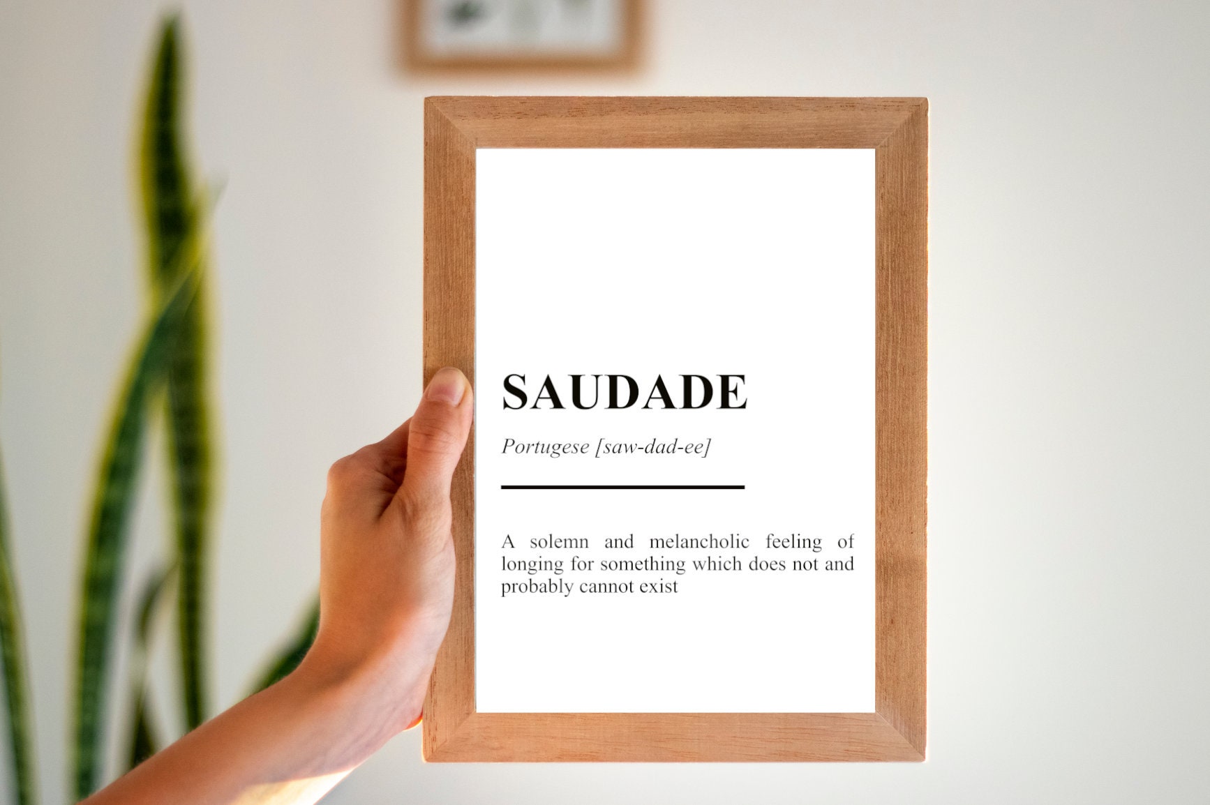 SAUDADE Definition Print, Wall Art, Home Decor, Minimalist Poster ...