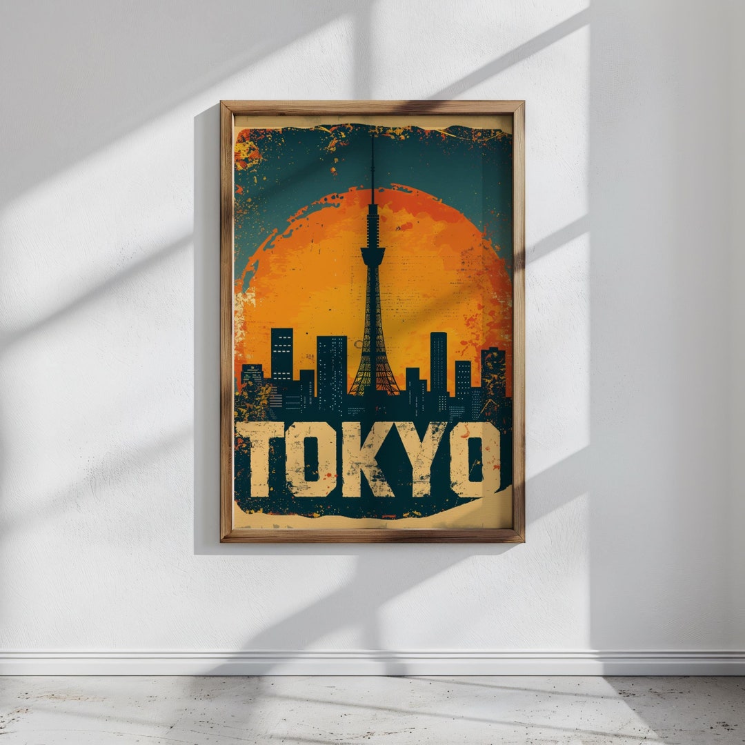 TOKYO City Poster, Digital Art, Vintage Poster, Modern Art, Modern ...