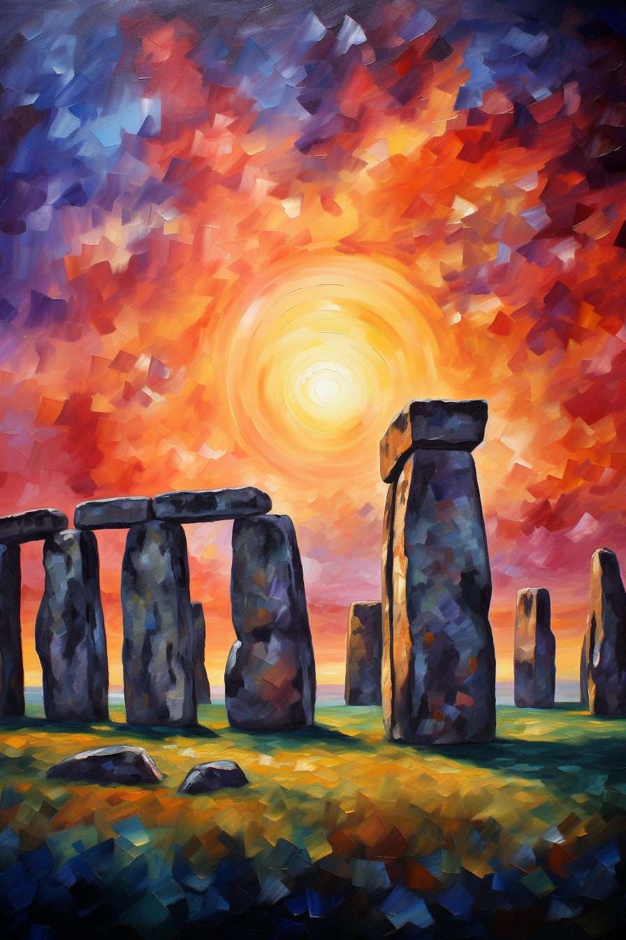 STONEHEDGE Afremov Style Digital Art Digital Print Street - Etsy