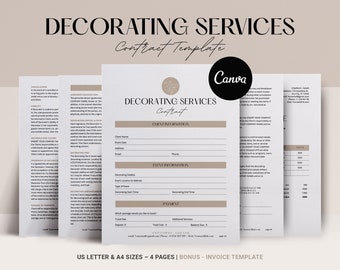 Event Decorating Services Contract Template, Editable Event Planning ...