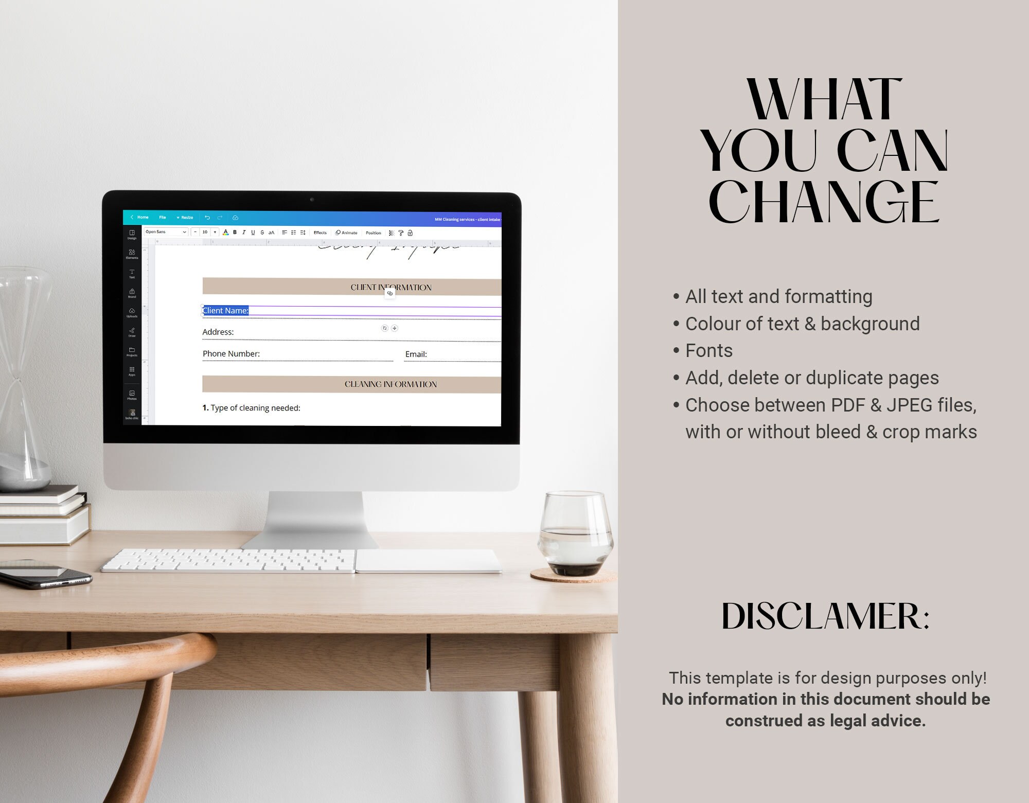 Cleaning Service Client Intake Form Template, Business Forms, Editable ...