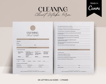 Client Intake Form Template, Editable Cleaning Service Business Form ...