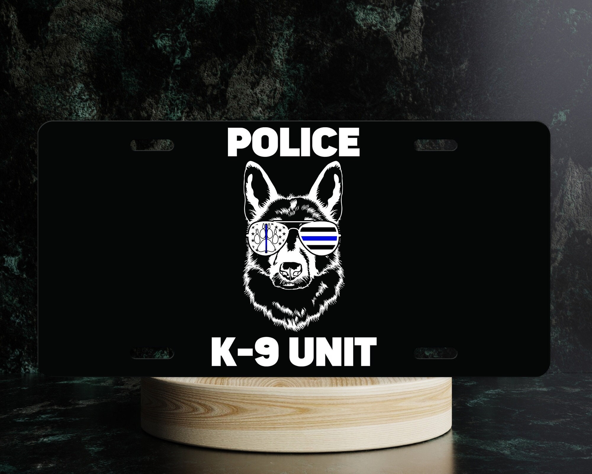 K-9 Unit License Plates Thin Blue Line K9 Unit Vanity License Plate ...