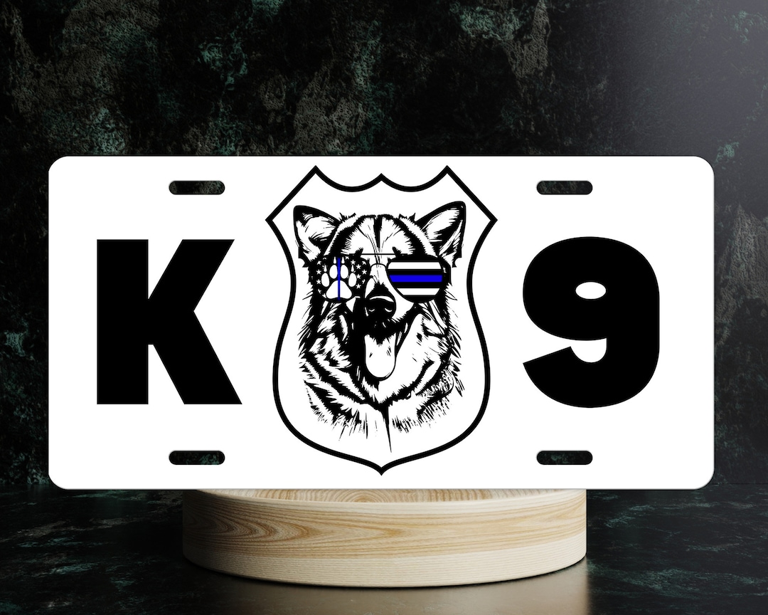 K-9 Unit License Plates Thin Blue Line K9 Unit Vanity License Plate ...