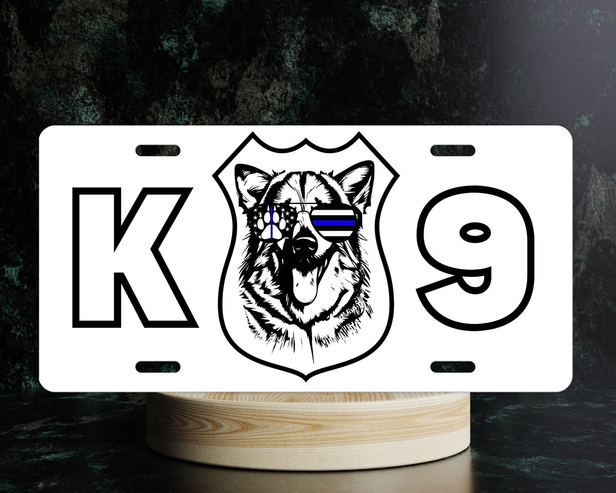 K-9 Unit License Plates Thin Blue Line K9 Unit Vanity License Plate ...